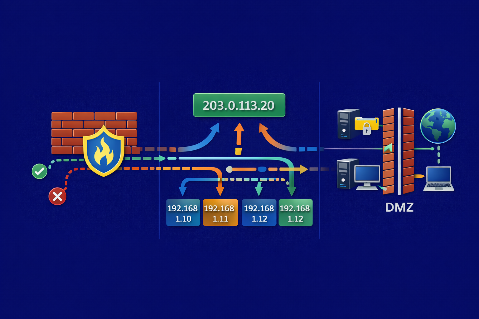 Firewall, NAT and DMZ Explained for Beginners: ACLs, PAT and Core ...